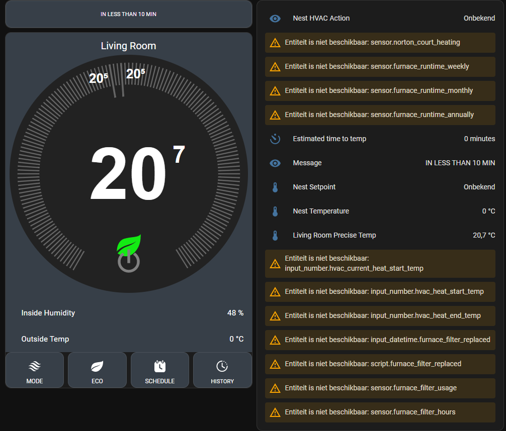 My Nest Thermostat Card Config Using Thermostat Dark Card Frontend