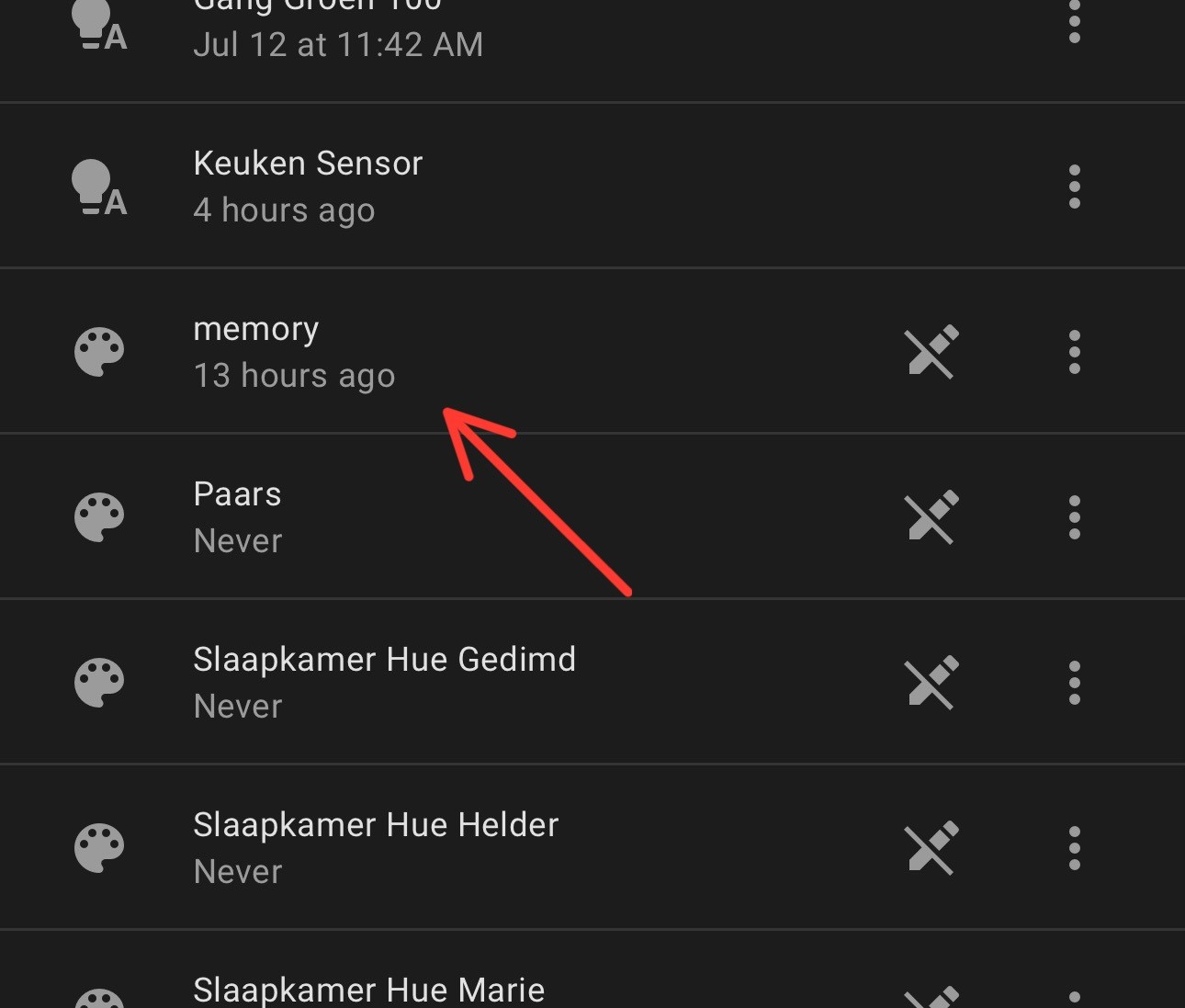 Returning lights to previous state with scene not working ...
