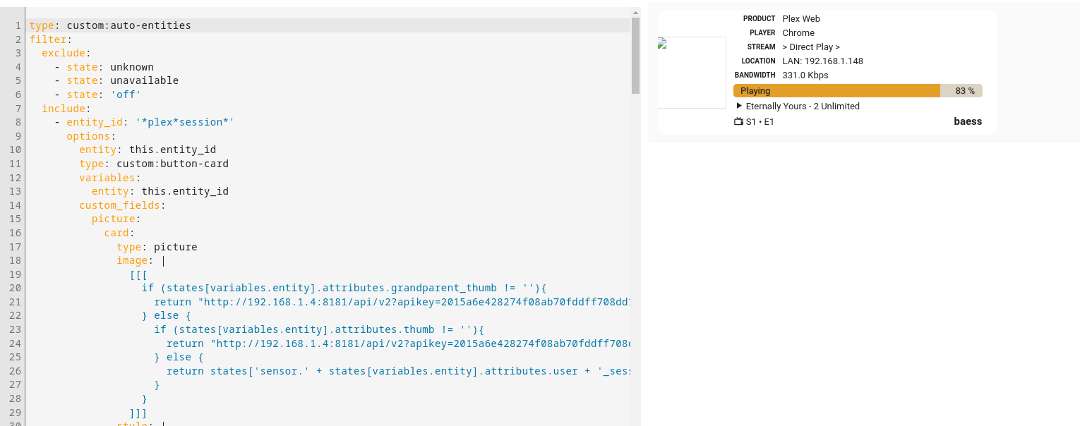 Tautulli REST End Point and custom-button-card - Dashboards & Frontend ...