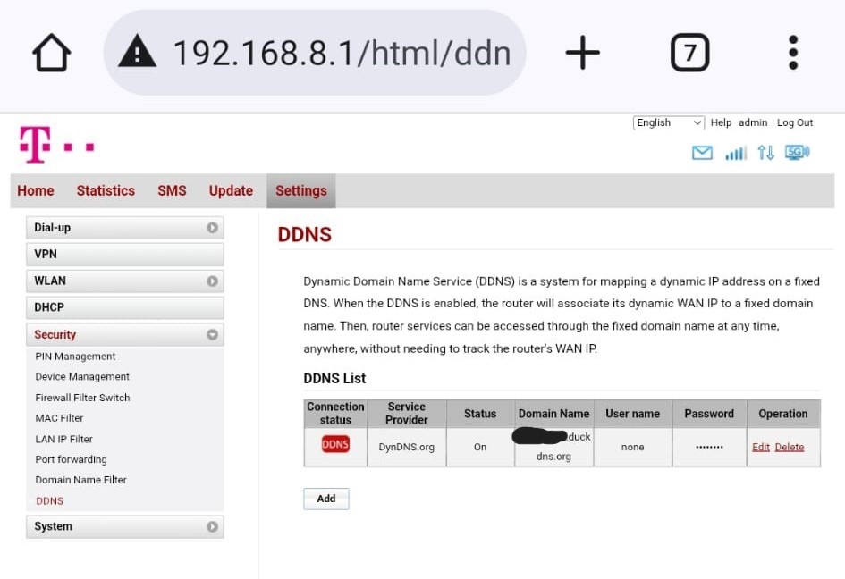 DuckDNS connection to HA with a Telekom Speedbox LTE IV router PROBLEM ...