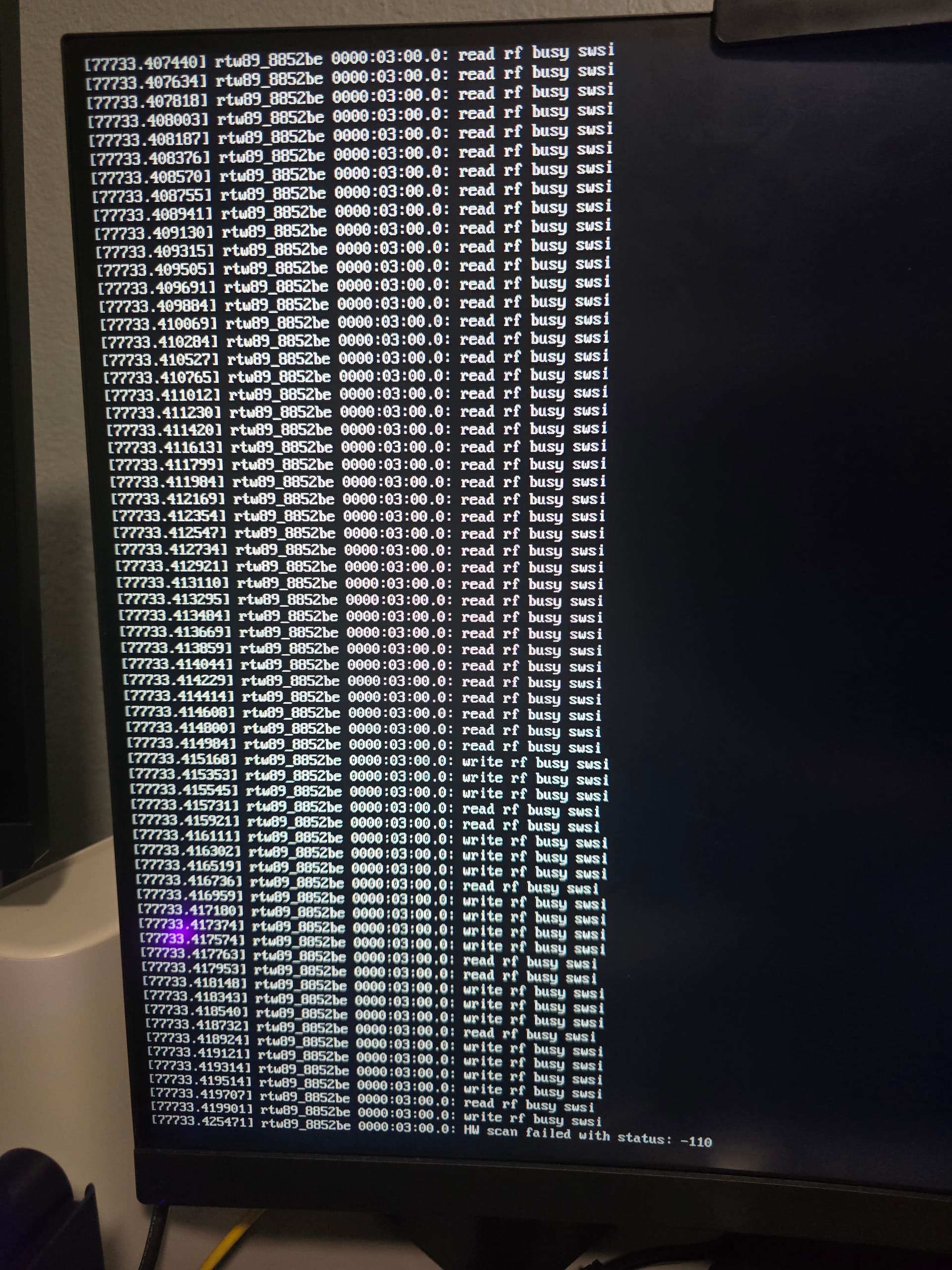 HW scan failed with status: -110 - Home Assistant OS - Home Assistant ...