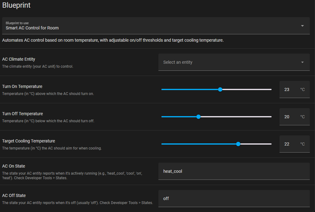Smart AC Control based on room temperature - Blueprints Exchange - Home Assistant Community