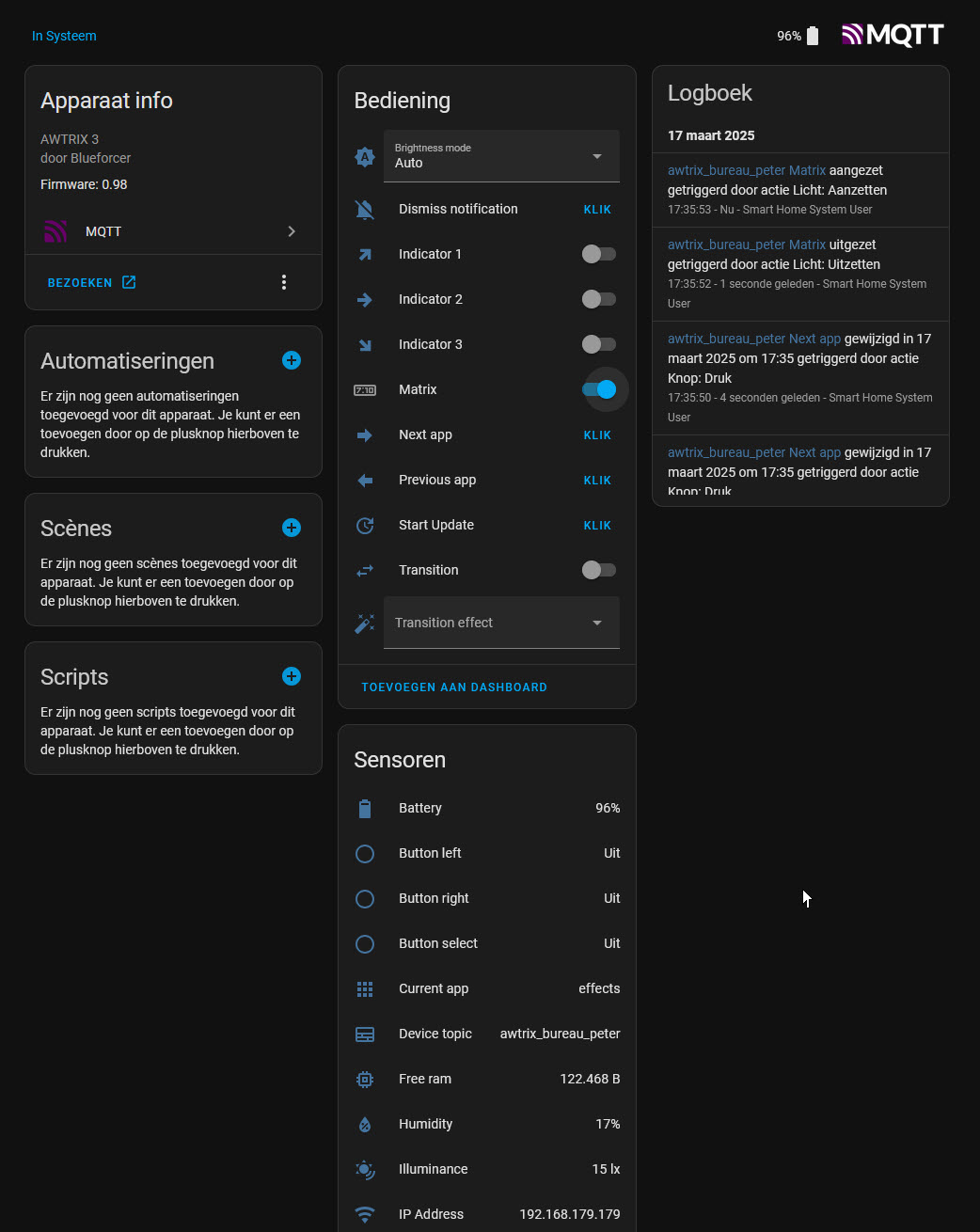 Question/problem with Ulanzi / Awtrix - Hardware - Home Assistant Community