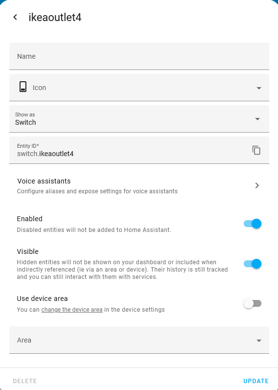 How To Assign Different Entities Of A Device To Different Areas Configuration Home