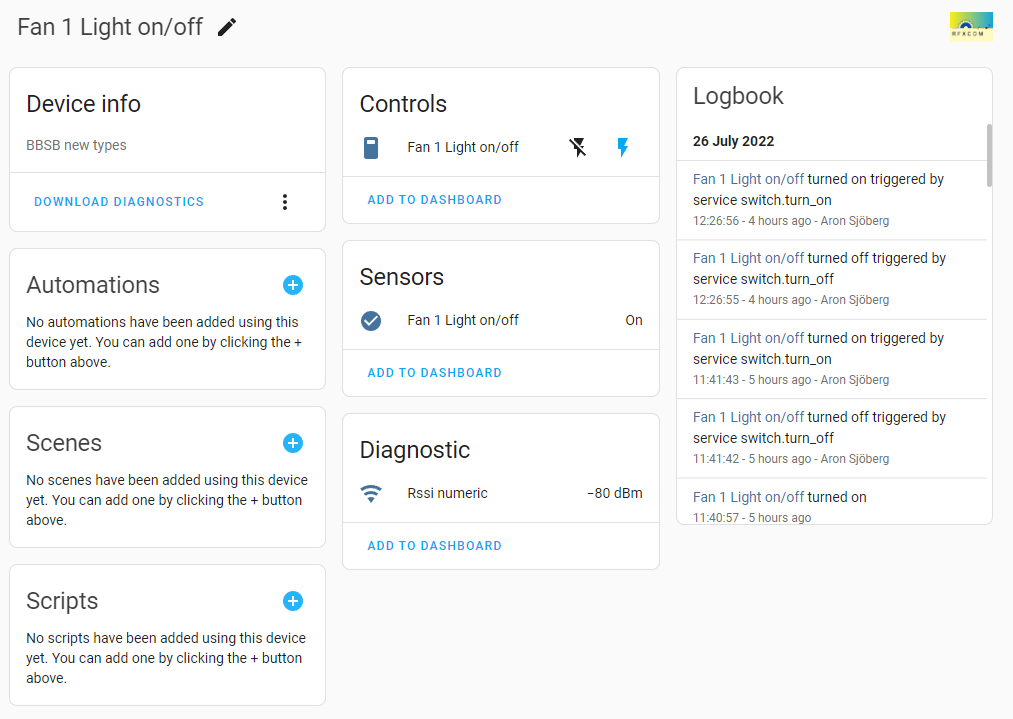 Help Controlling 433mhz Ceiling Fan Using Rfxtrx Integration