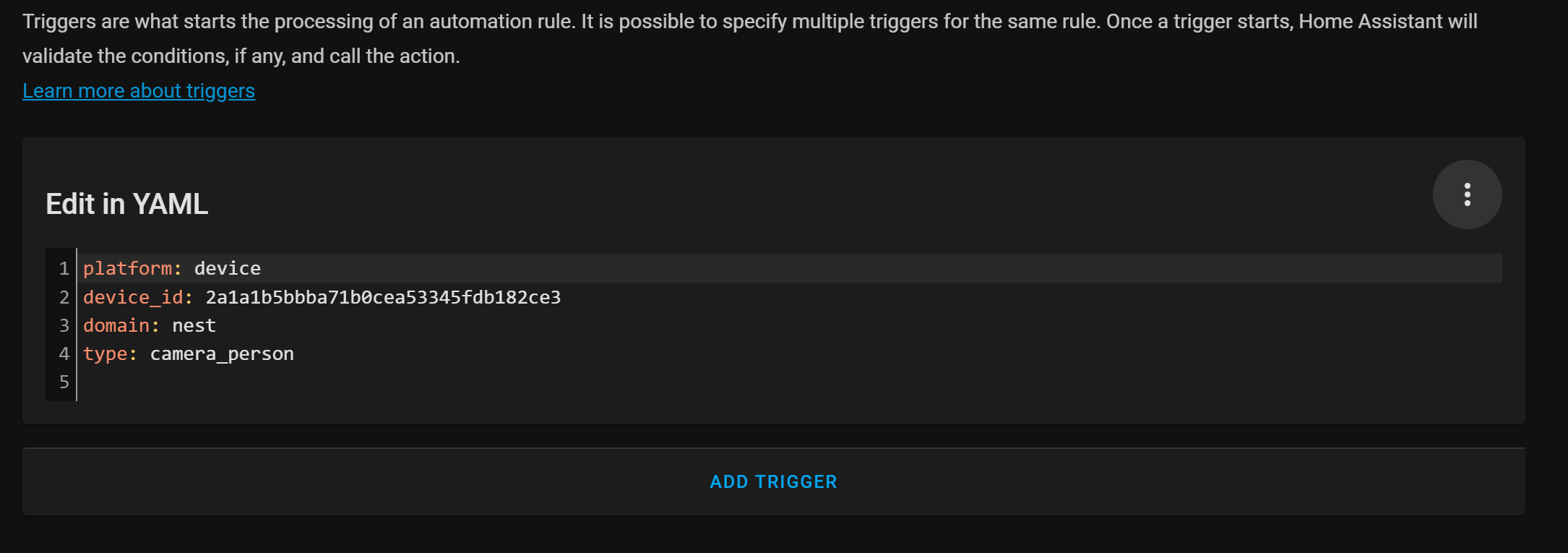 Nest camera motion entities - Configuration - Home Assistant Community