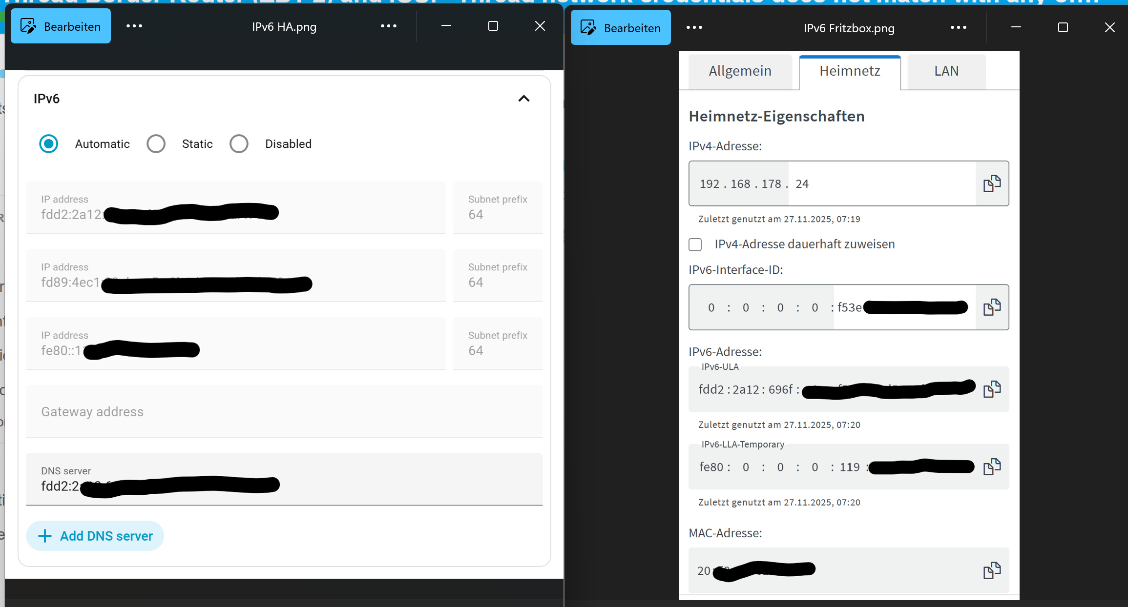Thread Border Router (ZBT-2) and iOS: "Thread network credentials does not match with any of the ...