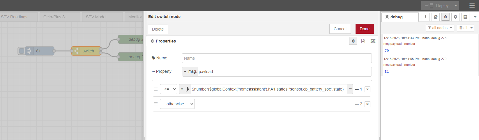 Switch node with expression as compare value - Node-RED - Home Assistant Community