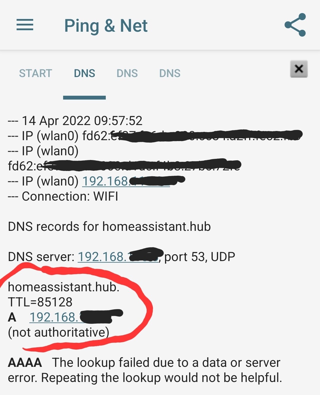 DNS resolution issue in Android Mobile App (under LAN) despite no issue ...