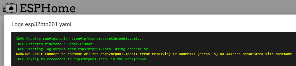 Esphome Cannot Connect To Hostname Home Assistant Os Home Assistant Community 