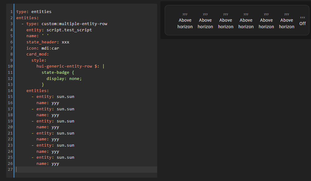 Lovelace: Multiple entity row - Dashboards & Frontend - Home Assistant Community
