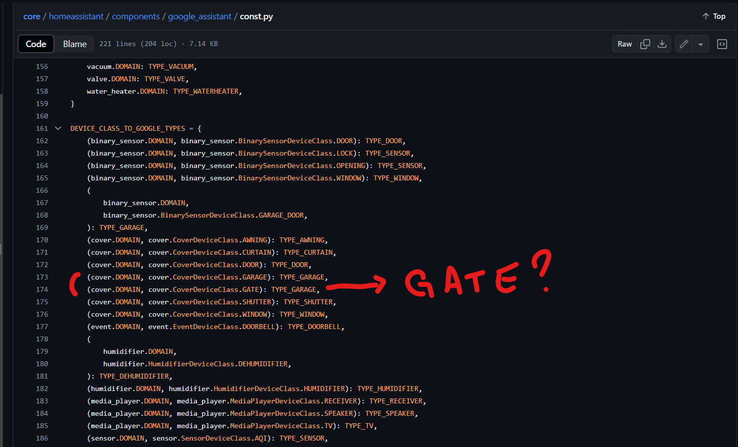 Is it possible to add "Type Gate" in Google_Assistant integration ...