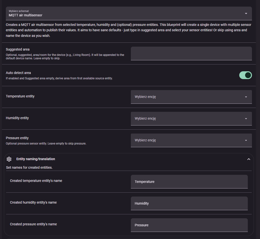 Create 3in1 Virtual Air Multisensor with temperature, humidity and optional pressure sensor from ...