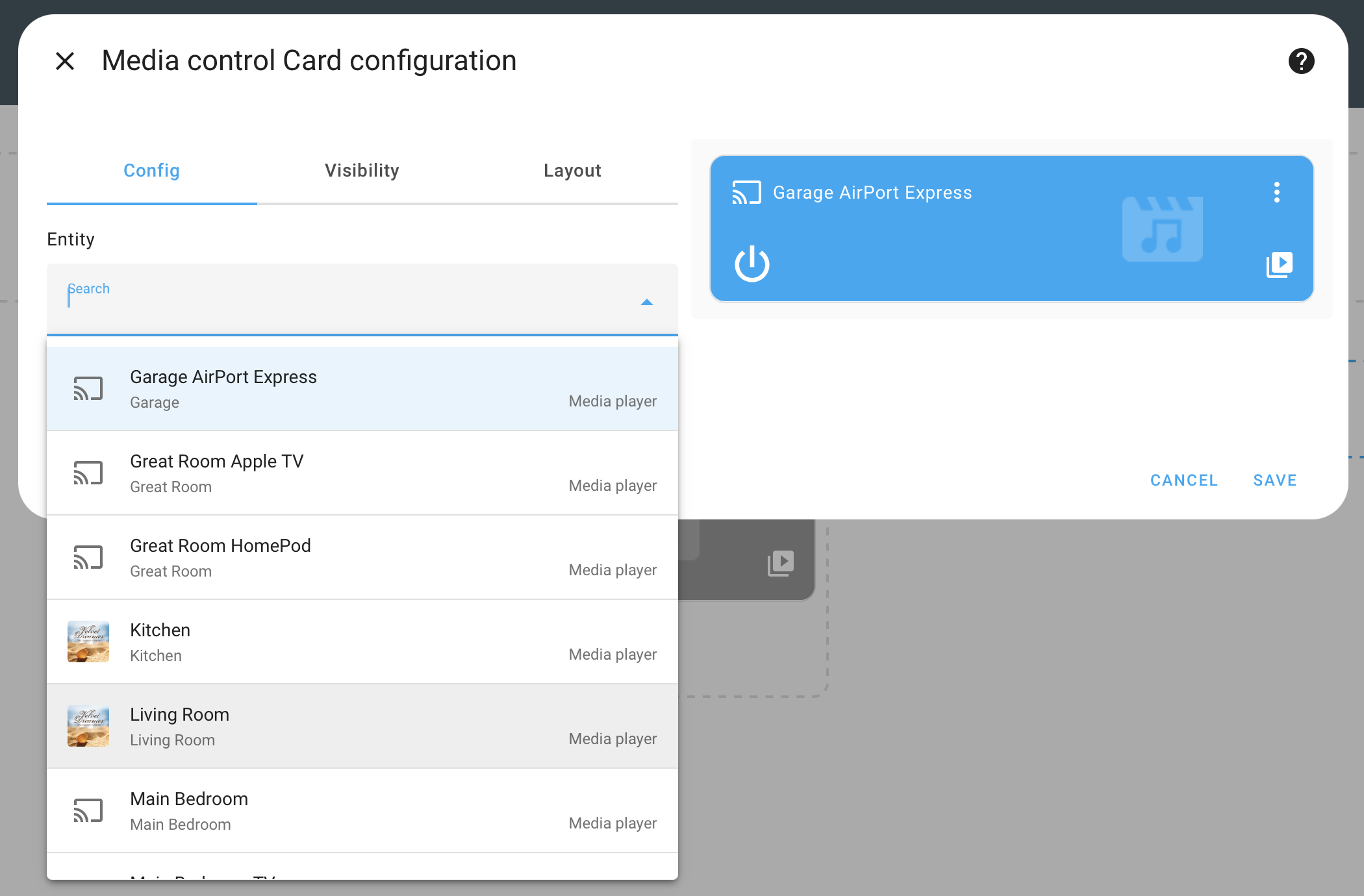 Cant Select A Different Entity On Media Control Card Configuration When Trying To Add To