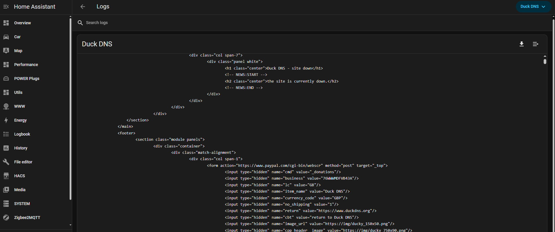 Does Anybody Know Where Is Duck Dns Add On Log File Located In Ha Configuration Home