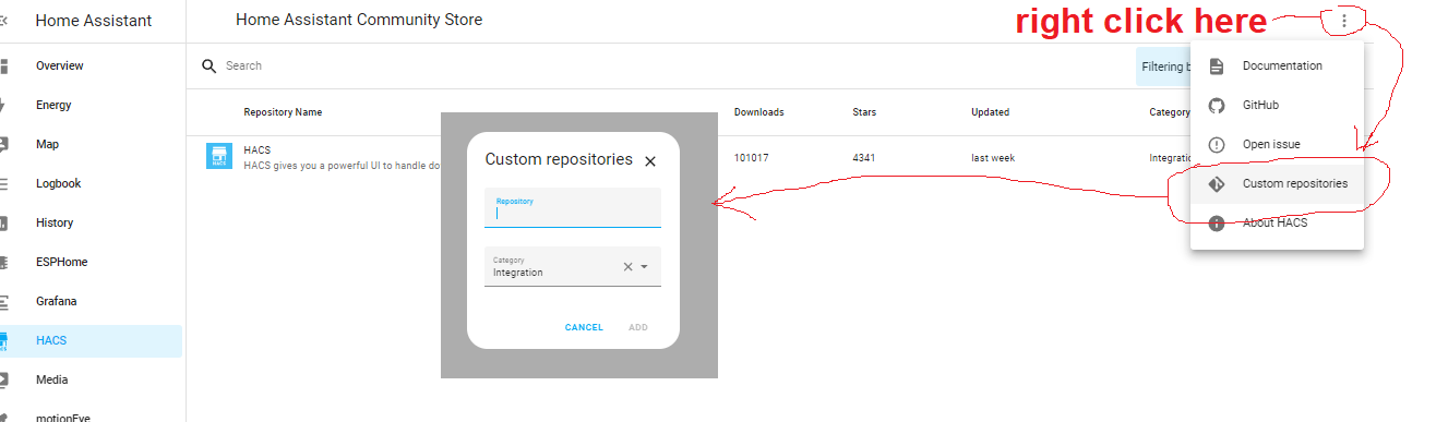 Hacs Installed In Haos But Cant Find Node Red Companion Repo Third Party Integrations Home