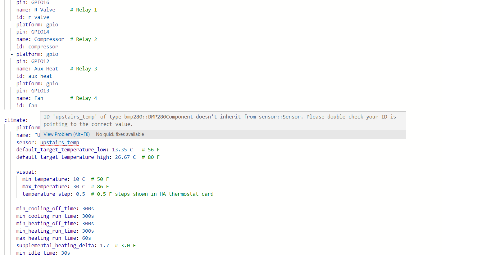 Climate Thermostat Error Message Component Doesnt Inherit From Esphome Home Assistant