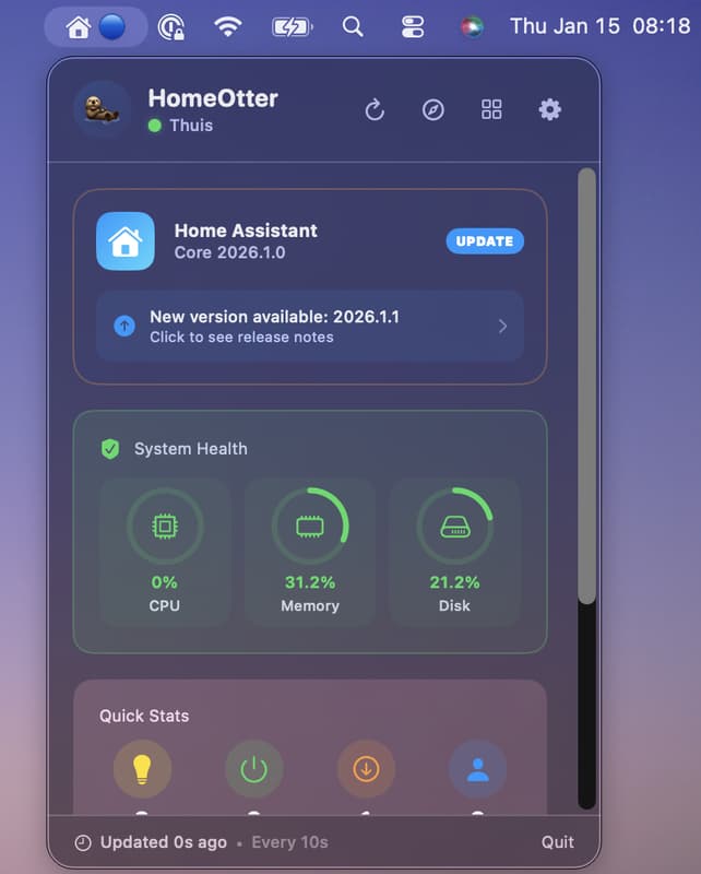 HomeOtter | macOS Menu Bar Companion for Home Assistant - Share your ...