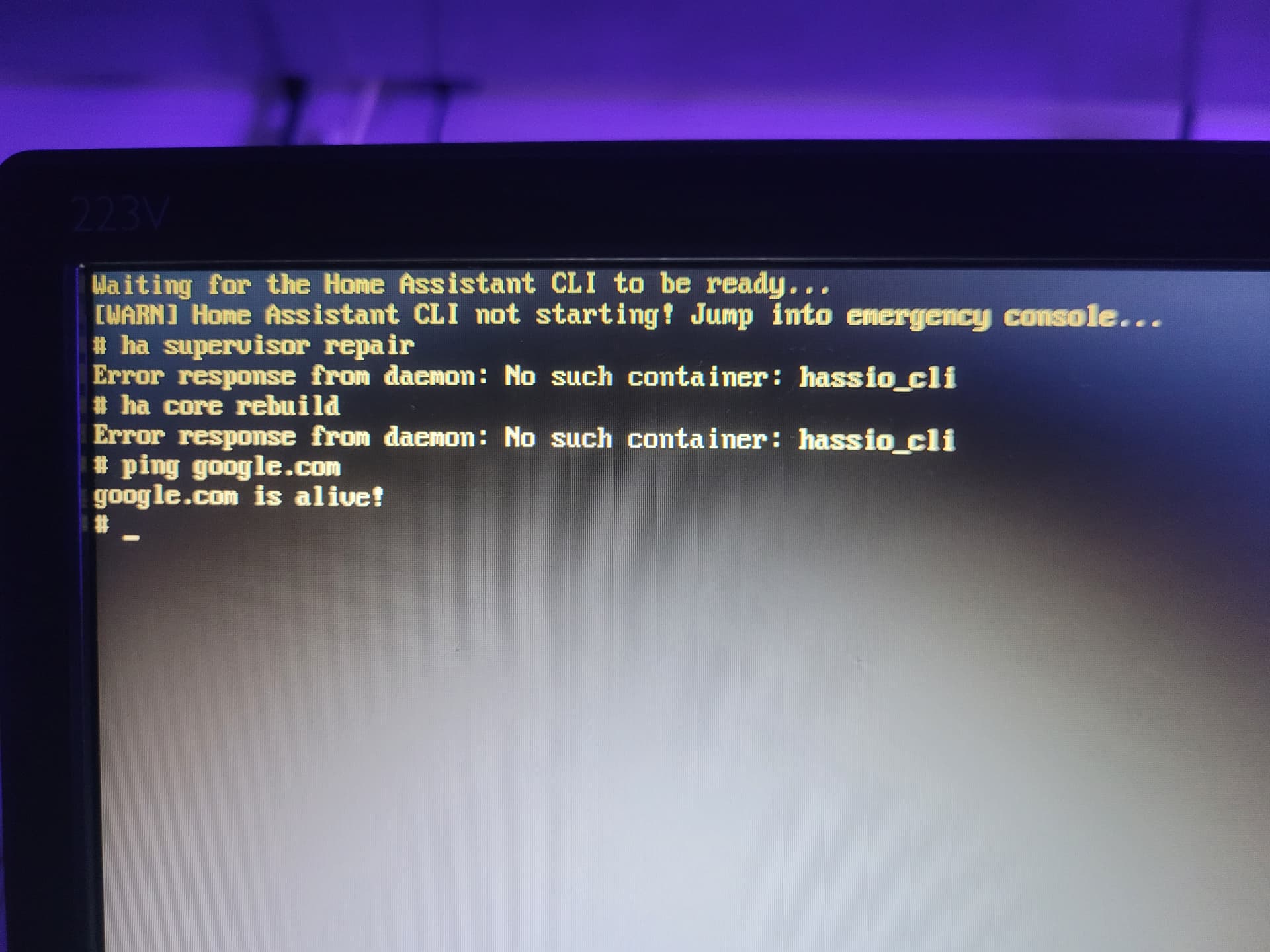 Home Assistant CLI not starting! Jump into emergency console Home ...