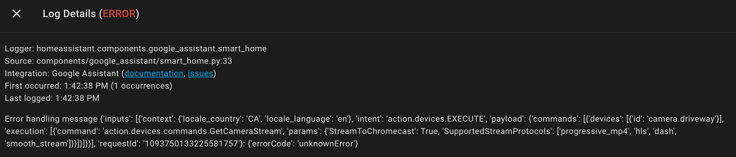 Home assistant camera not working with google home - Third party ...