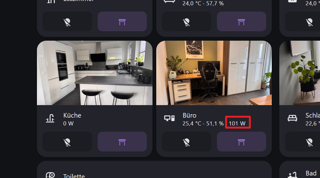 Power information in aera card shows only 50% of real power - Frontend ...