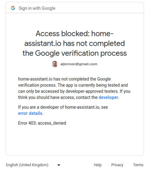 Problem with Google Nest integration - access denied - Third party integrations - Home Assistant ...