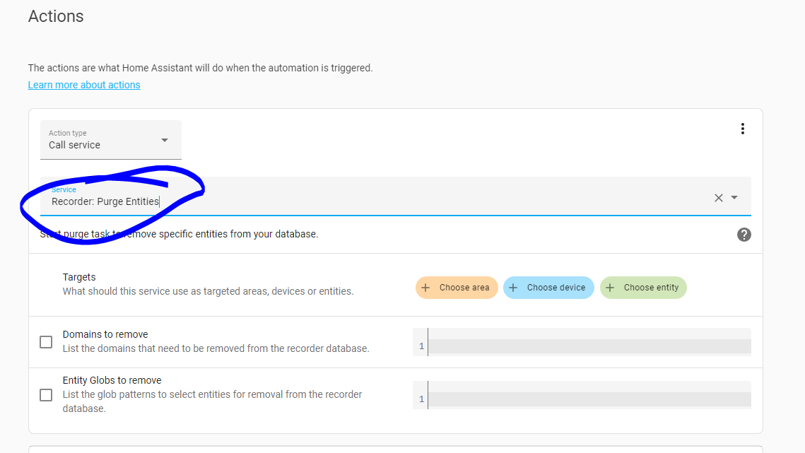 Action With Recorde Purge Configuration Home Assistant Community