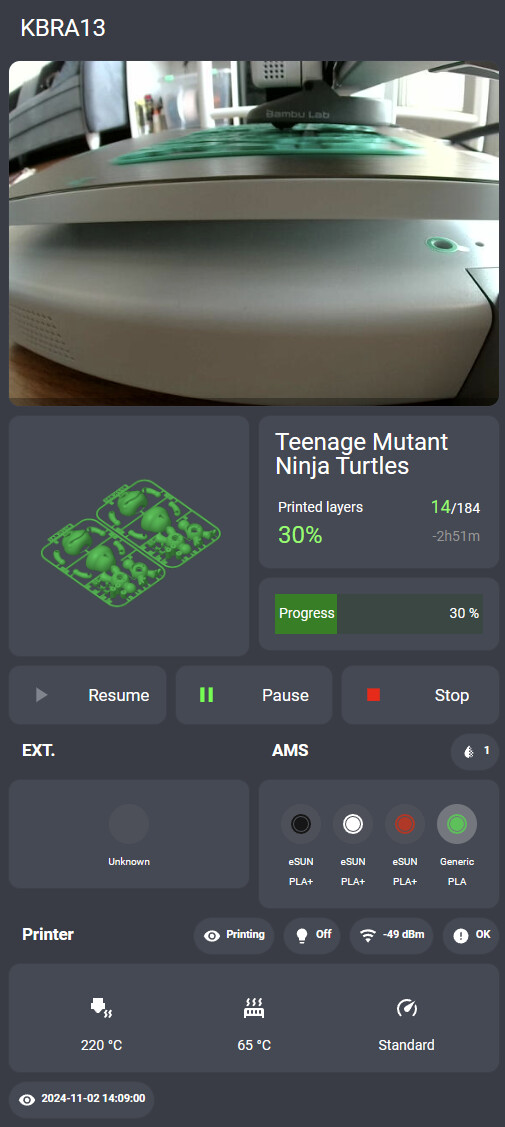 My Bambu Lab X1C Dashboard & Automations - Dashboards & Frontend - Home ...