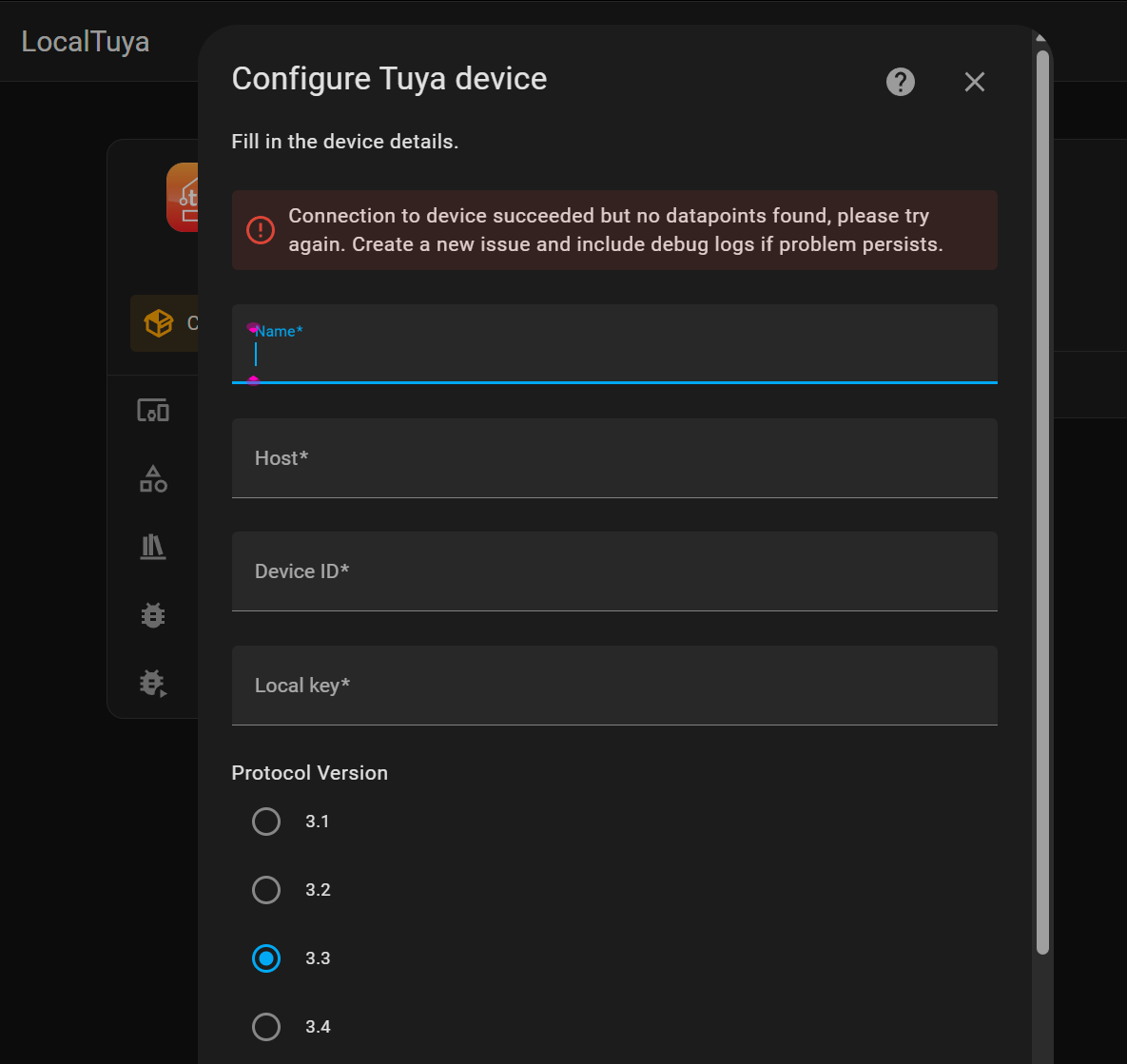 Local Tuya Connection Suceeded But No Data Points Third Party Integrations Home Assistant