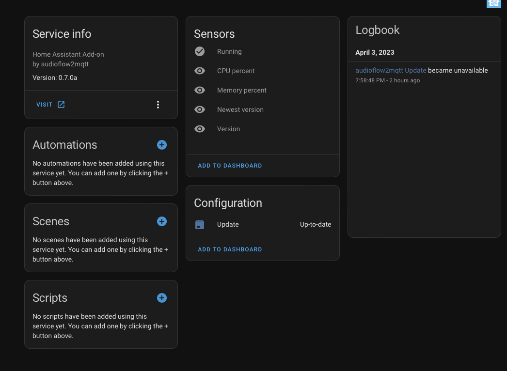 Audioflow to MQTT Gateway (audioflow2mqtt) - Third party integrations ...