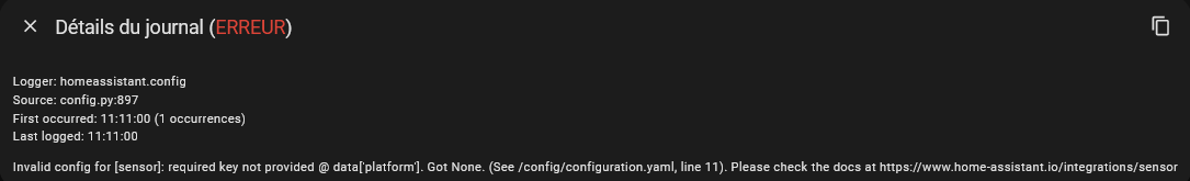 [solved] Templates Yaml Invalid Config For [sensor] Required Key Not Provided Data