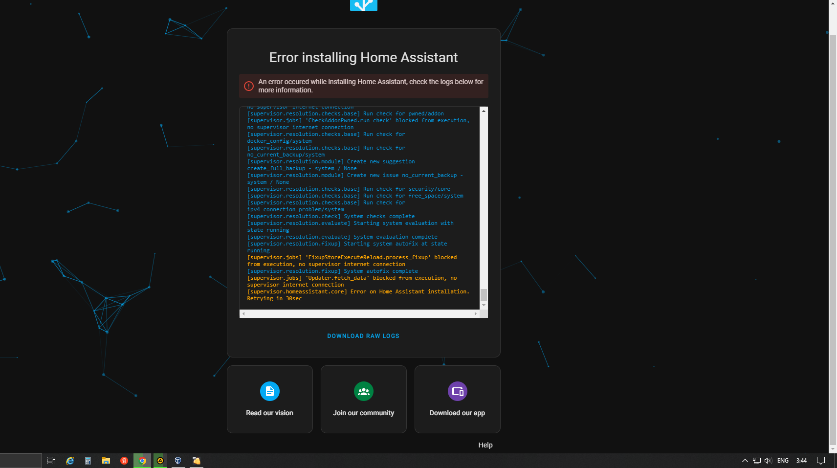 The First Launch Of Home Assistant Does Not Install Installation Home Assistant Community