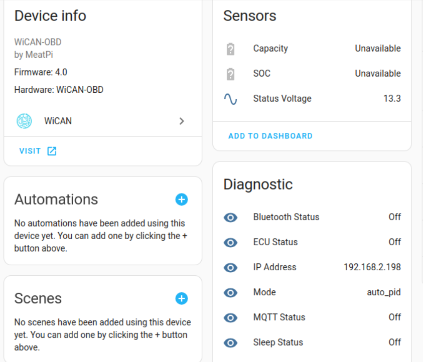 WiCAN ESP32-based open-source OBD2/OBD-II Vehicle (car or truck) CAN Bus Diagnostics to WIFi/BLE ...
