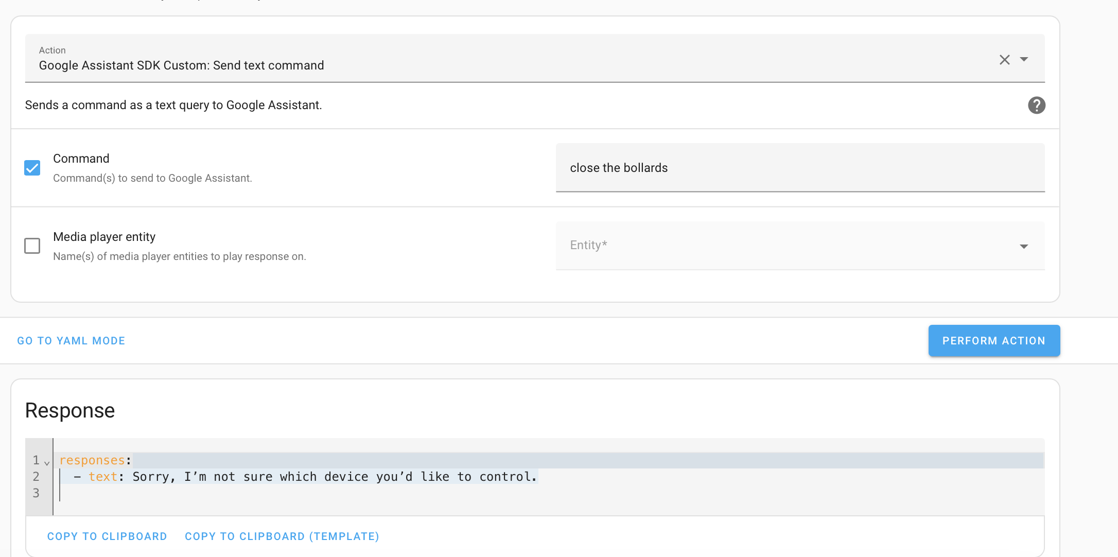 Issue with sending command to Google Assistant SDK - works on the google assistant app - Third ...