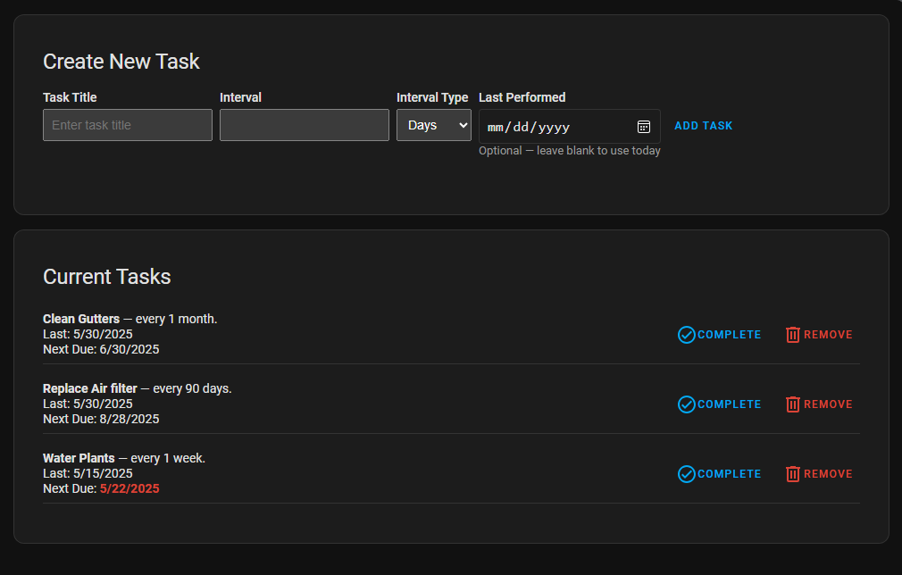 New Integration: Home Maintenance – Track Recurring Tasks in Home Assistant - Custom ...