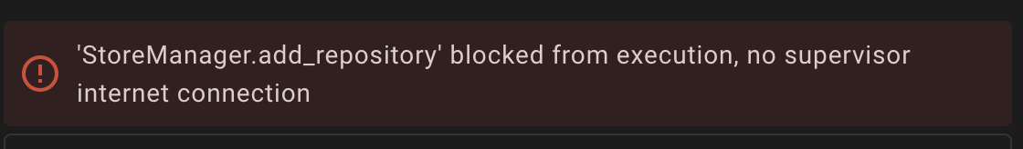 Unable To Add Addon Repository No Supervisor Internet Connection Configuration Home