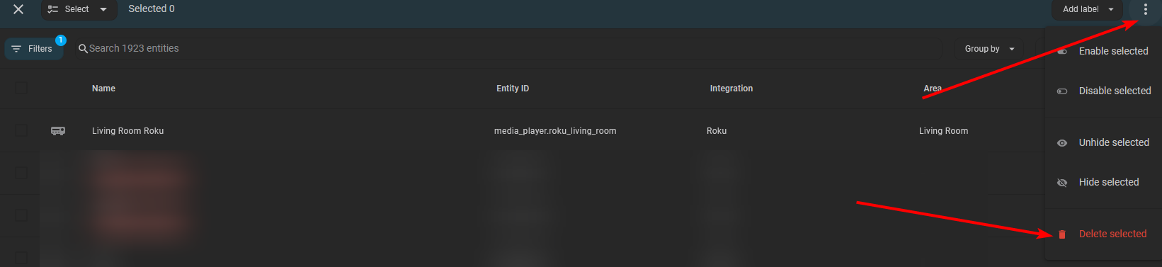 Delete variable Delete variable