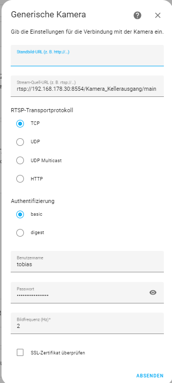 Get Generic Camera Running Configuration Home Assistant Community