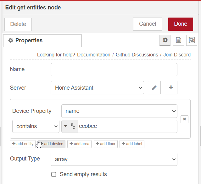 Examples For Using The New Get Entities Node Node Red Home