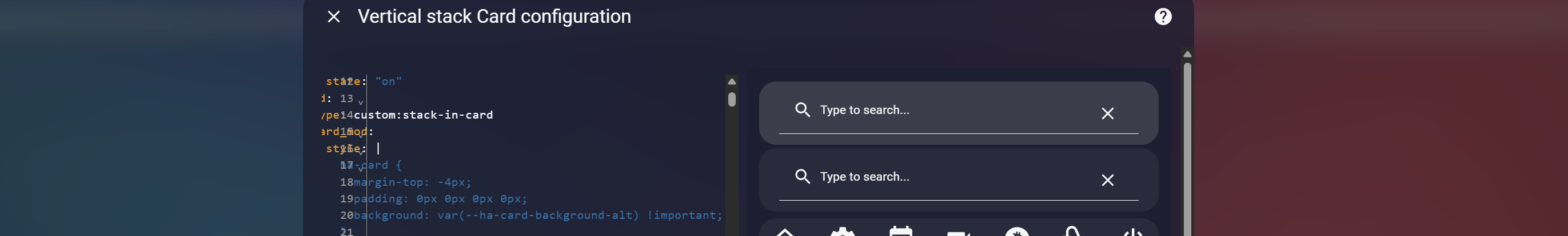 Help With Modifying Card Configuration/Edit Panel - Frontend - Home ...