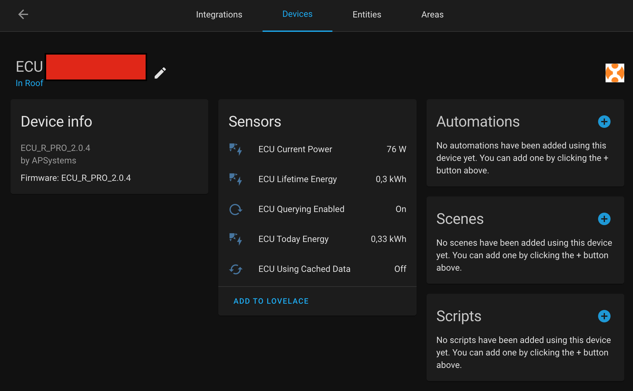 APsystems APS ECU R local inverters data pull - Custom Components ...