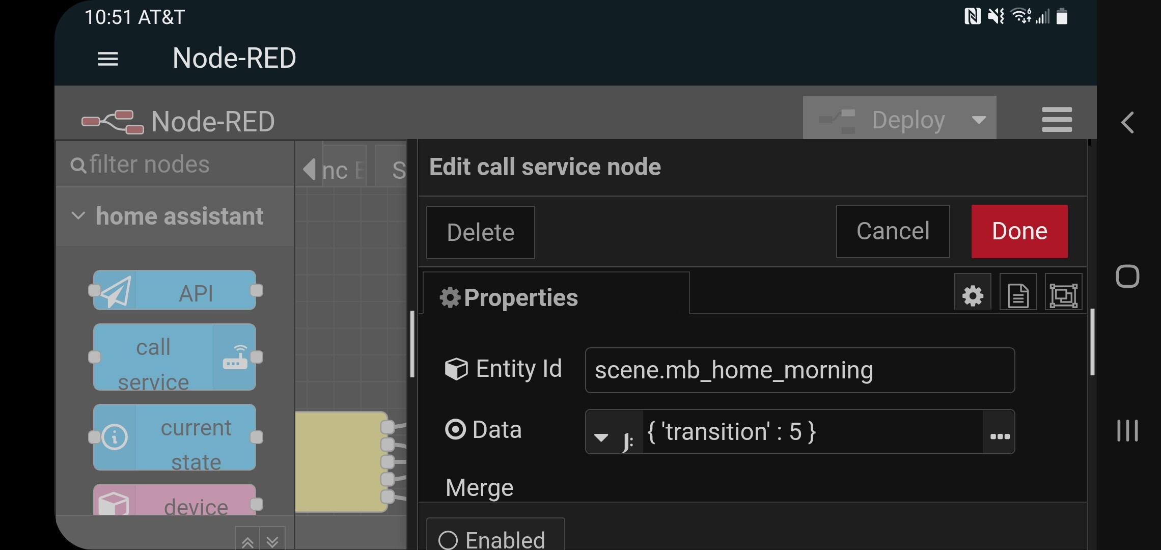 Activate Scene With Custom Transition Node RED Home Assistant Community