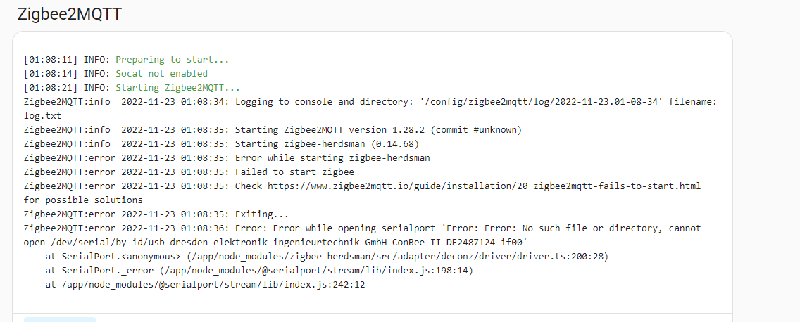 Problem With Installation Zigbee2mqtt Zigbee Home Assistant Community