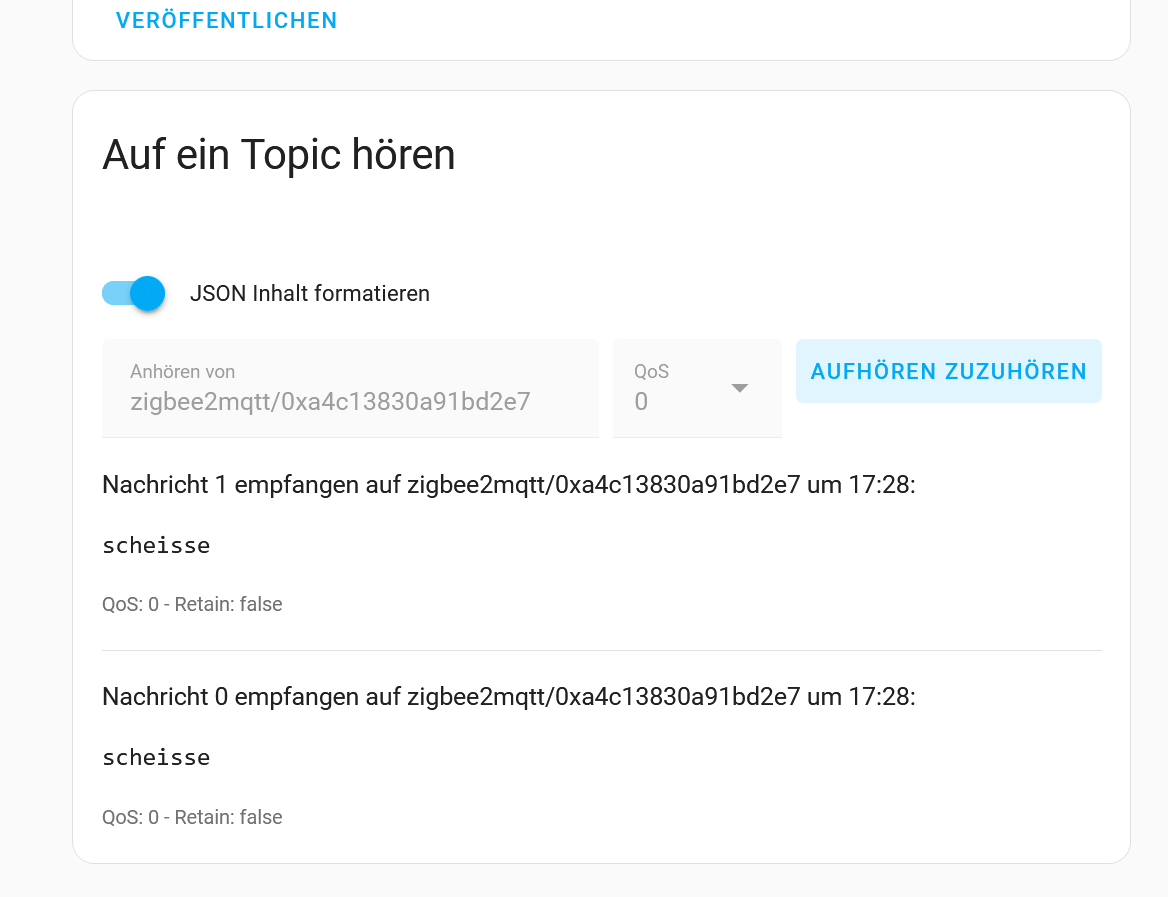 Zigbee2mqtt Configuration Topics Via Mqtt Not Sent Or Interpreted