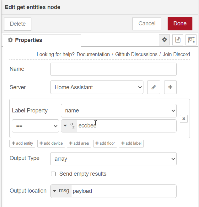 Examples For Using The New Get Entities Node Node Red Home Assistant Community