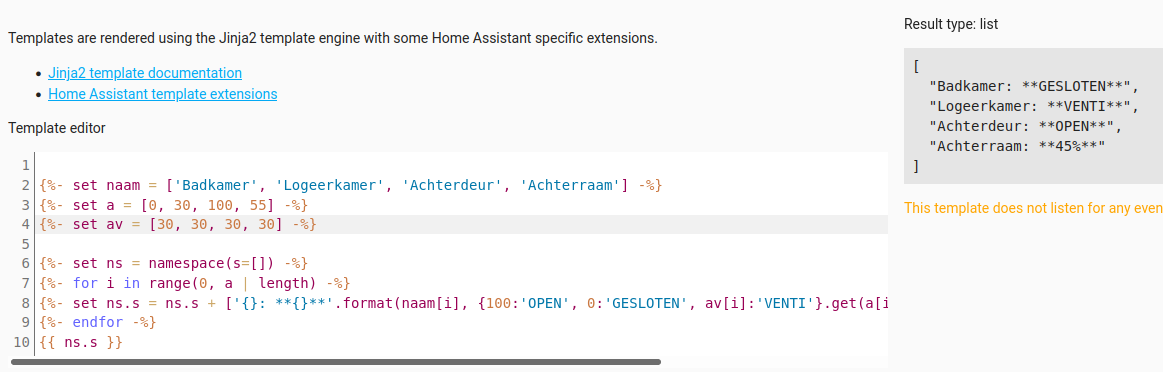Is it not possible to concatenate some text in a template sensor with nested ifs and show it ...