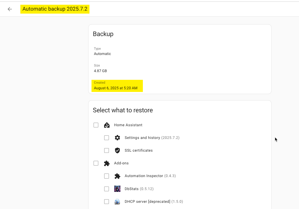 Back up name Date not correct (do not reflect actual back up date) - Frontend - Home Assistant ...