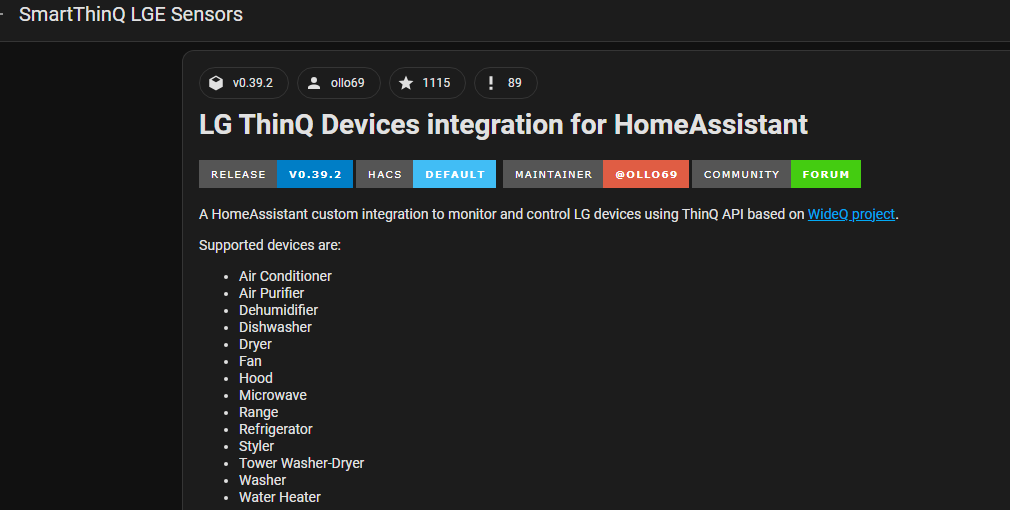 Lg Smart Thinq Component Feature Requests Home Assistant Community