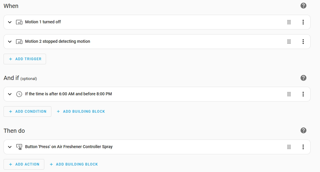 Motion Sensor Trigger And Condition Configuration Configuration Home Assistant Community