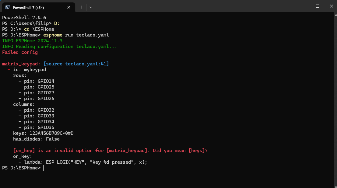 Matrix keypad - ESPHome - Home Assistant Community